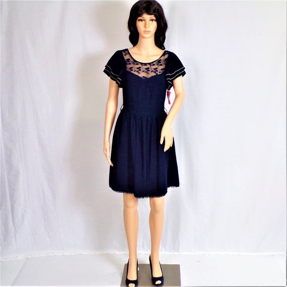 Moon | Dresses | Moon Size S Navyblue Fitflare Dress | Poshmark